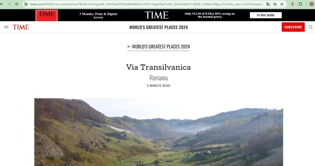 Traseul Via Transilvanica, recomandat de prestigioasa revistă "Time ...