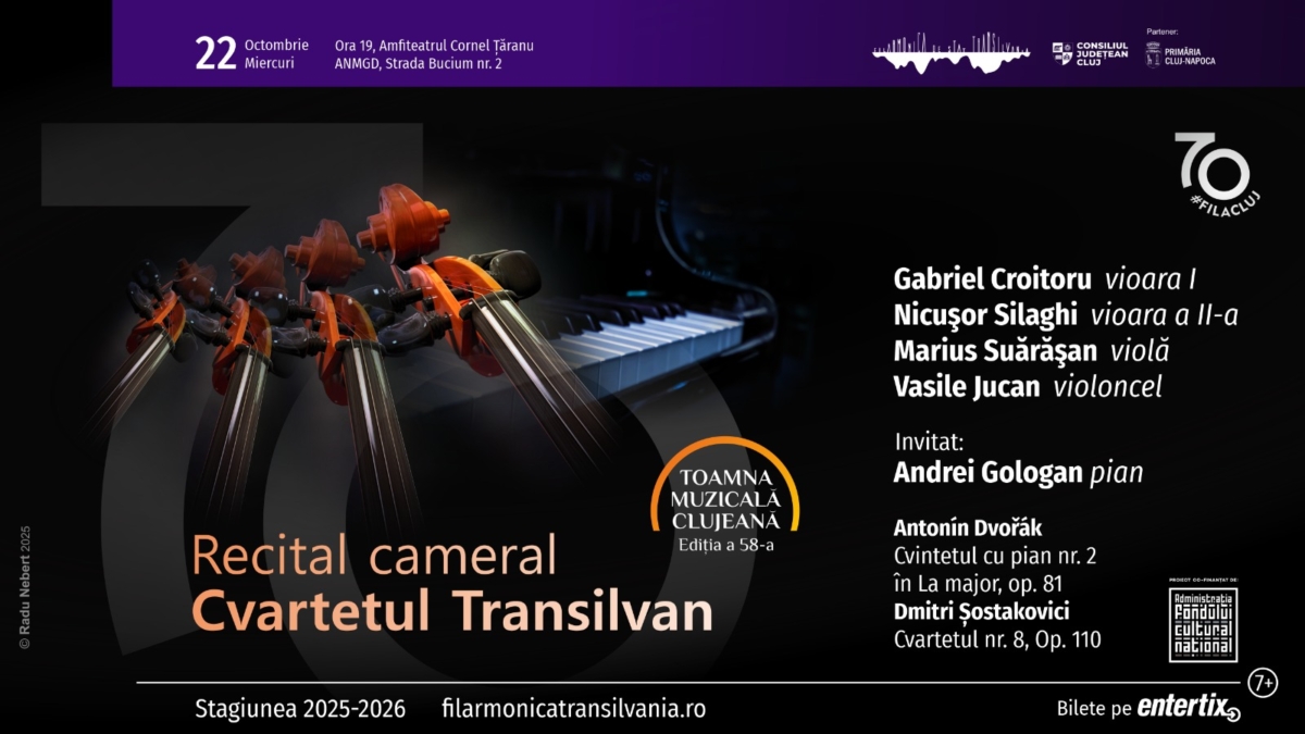Recital cameral Cvartetul Transilvan & Andrei Gologan (pian) - EBS Radio